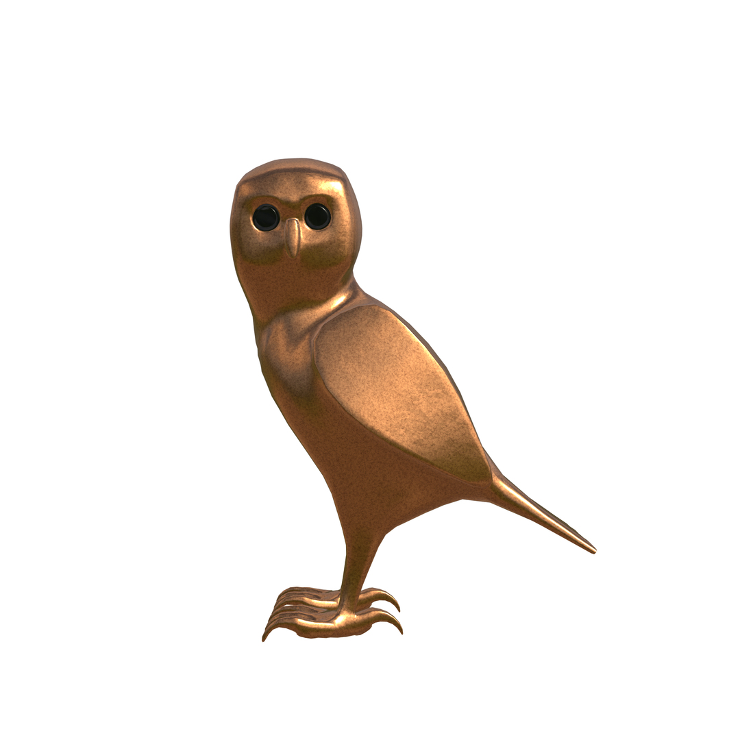 Gold Owl Sculpture Model - TurboSquid 2147903
