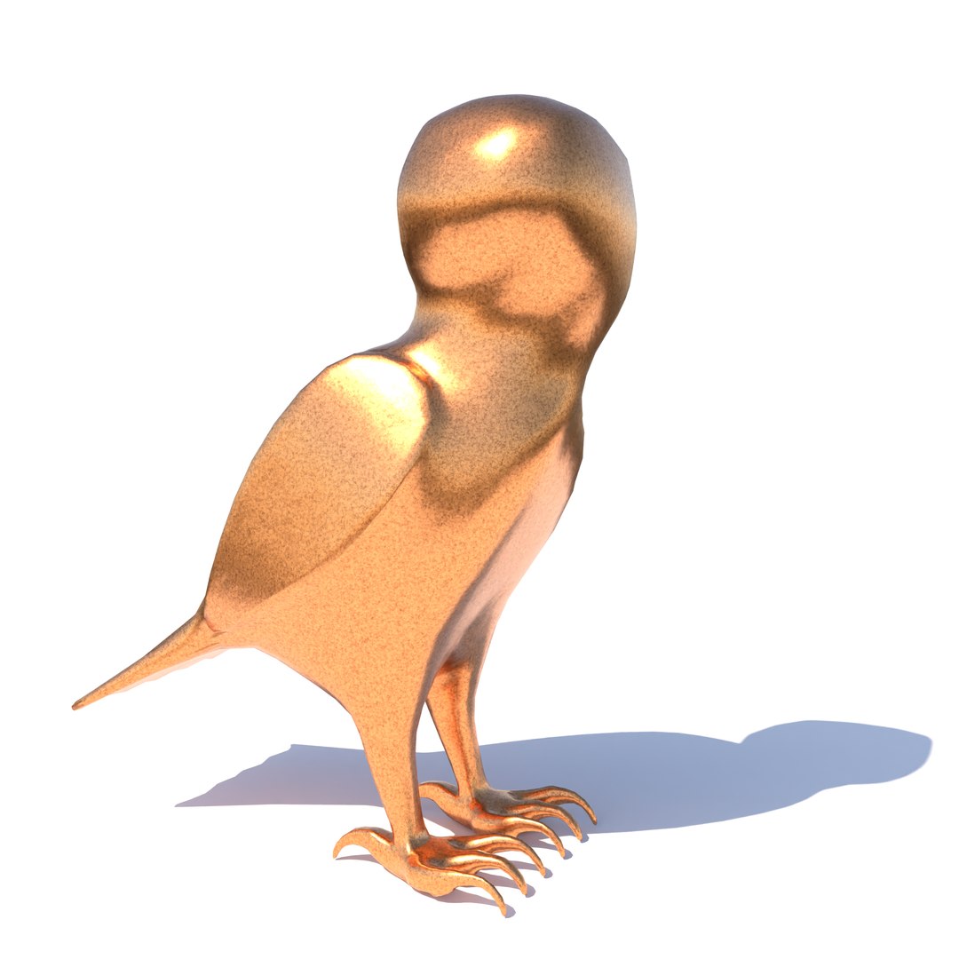 Gold Owl Sculpture Model - TurboSquid 2147903