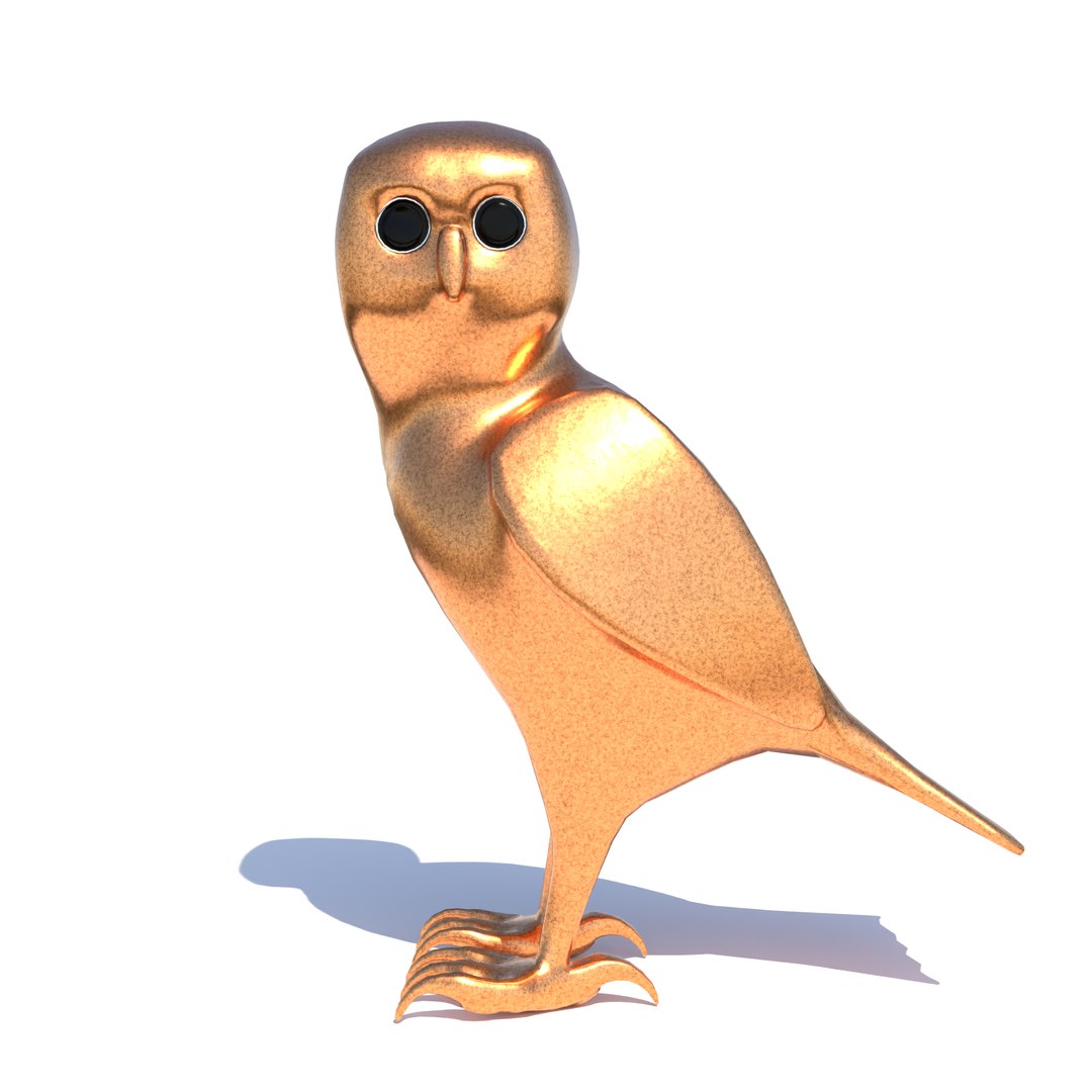 Gold Owl Sculpture Model - TurboSquid 2147903