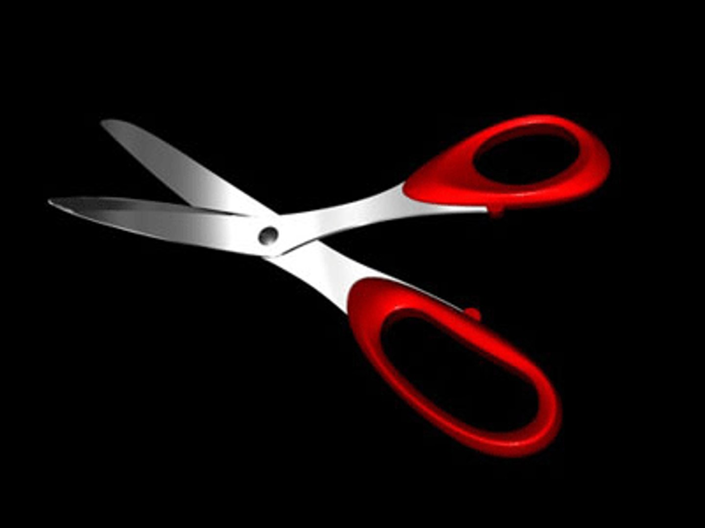 scissors red handle 3d dxf