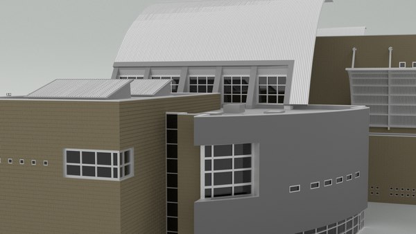 Library building unique architecture 3D model - TurboSquid 1654598