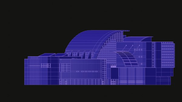 Library building unique architecture 3D model - TurboSquid 1654598