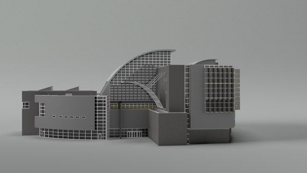 Library building unique architecture 3D model - TurboSquid 1654598