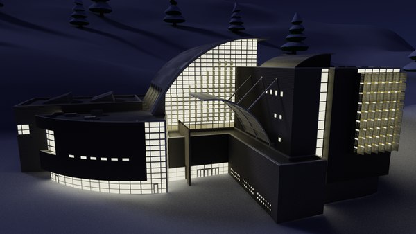 Library building unique architecture 3D model - TurboSquid 1654598