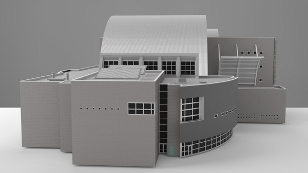 Library building unique architecture 3D model - TurboSquid 1654598
