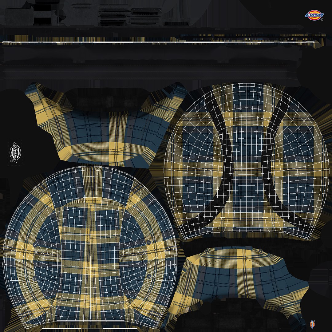 Dickies Hornbeck Check 5 Panel Cap 3D Model - TurboSquid 1784785