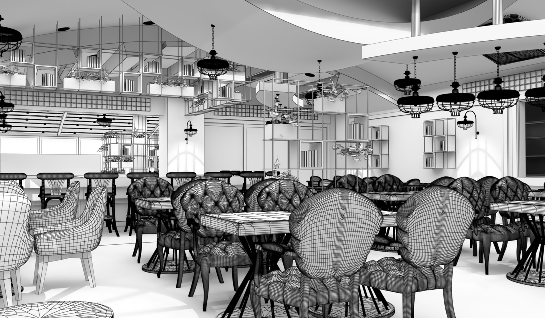 Cafe Interior 3d Model