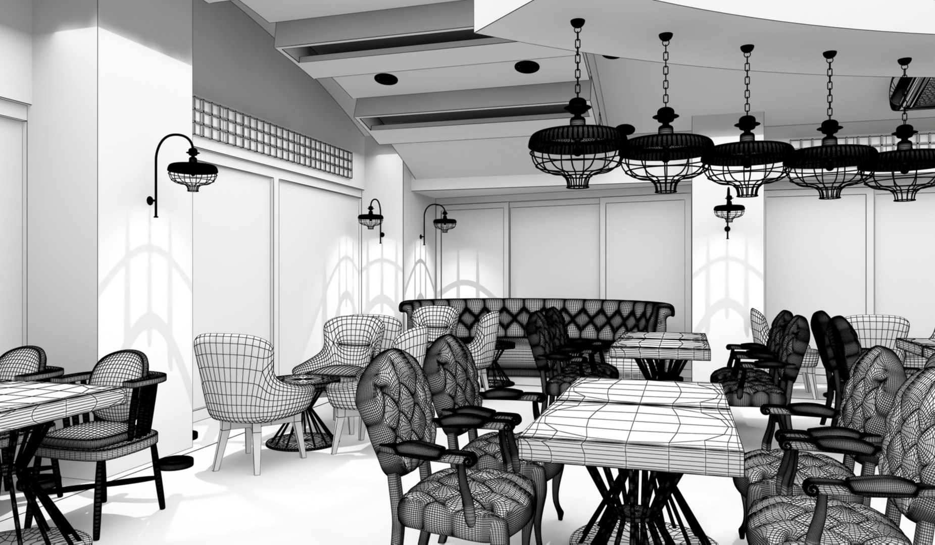 Cafe Interior 3d Model