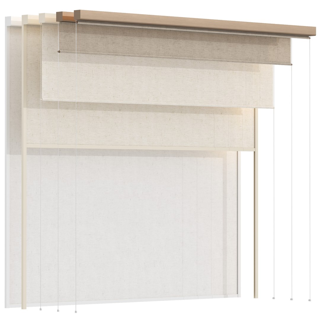 Roller Blinds Set 03 Model - TurboSquid 2236867