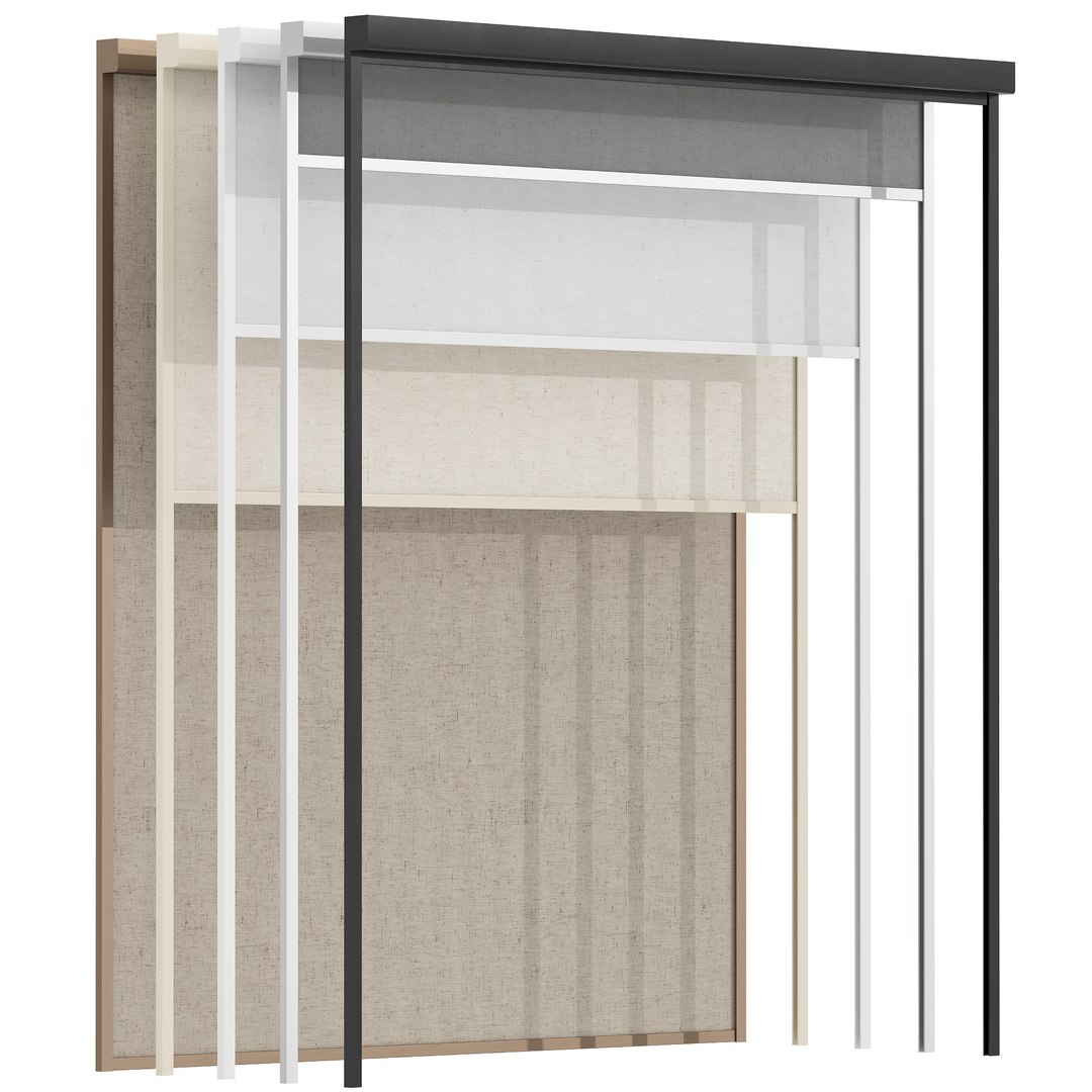 Roller Blinds Set 03 Model - TurboSquid 2236867