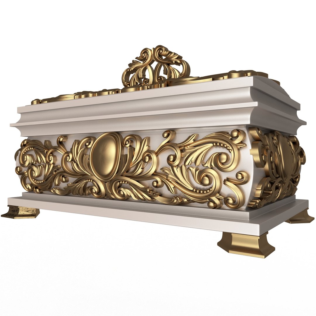 Casket Carved 09 White Model - TurboSquid 2207795