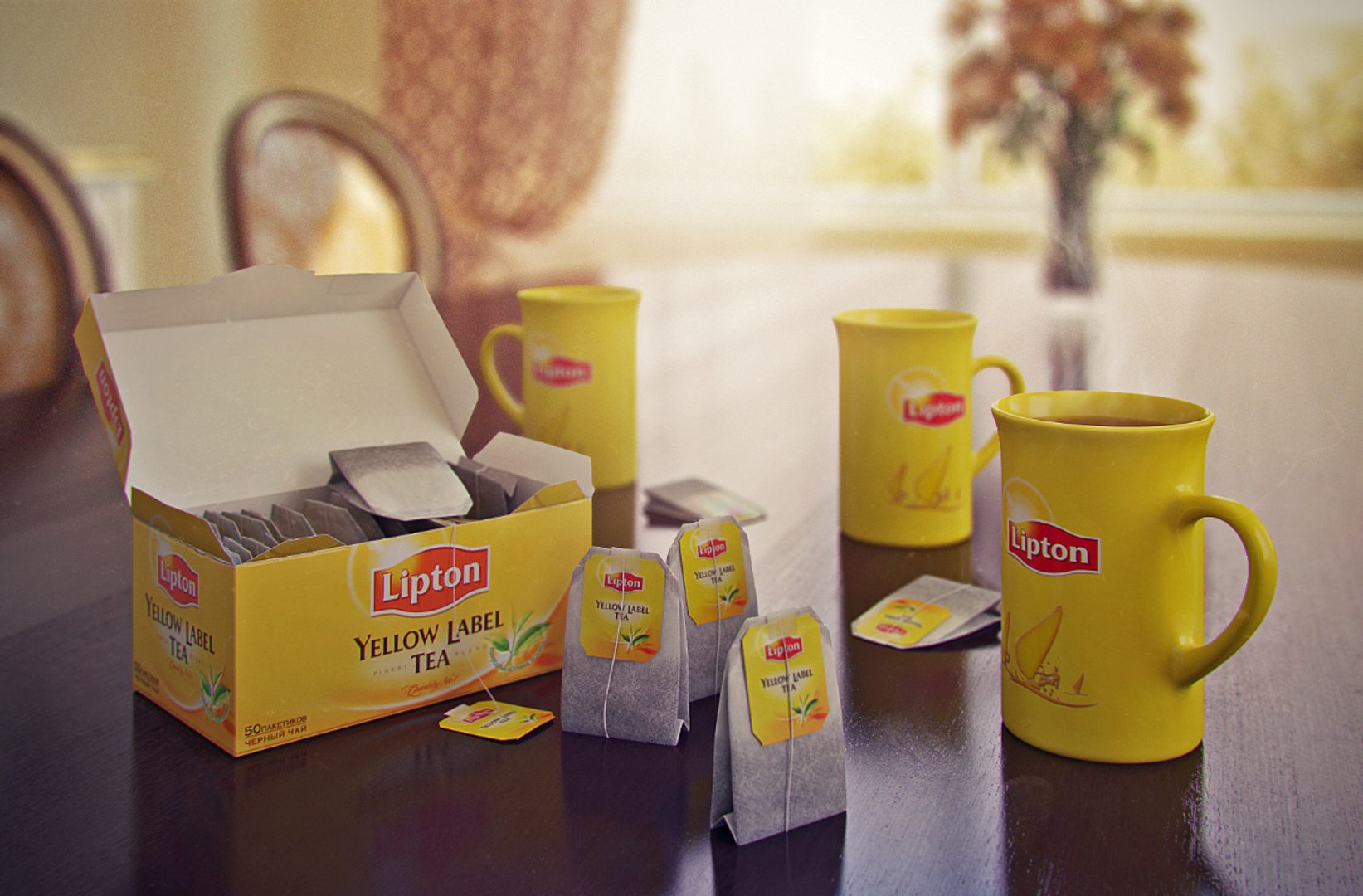 3d Model Of Lipton Yellow Label Tea