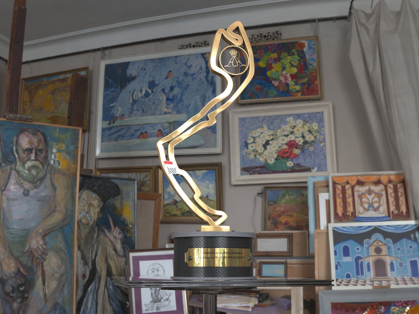 Formula 1 Monaco GP Award Trophy - Cinematic 3D Model - TurboSquid 2544436