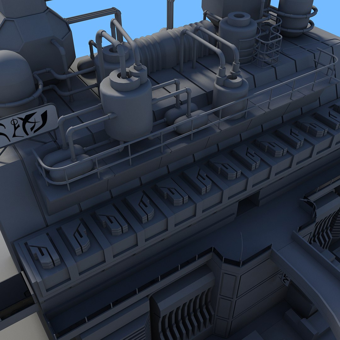 3d block futuristic city