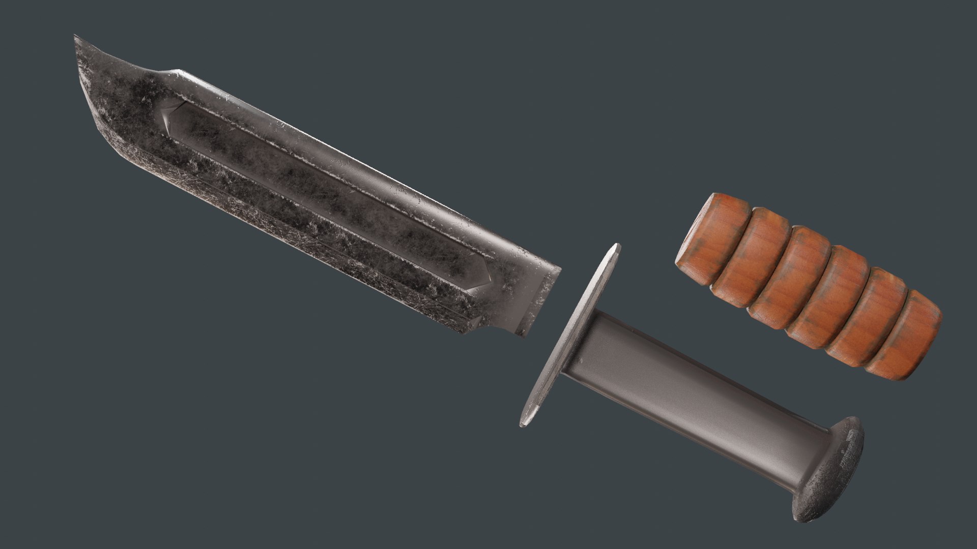 Modern tarnished dagger 3D model - TurboSquid 1598908