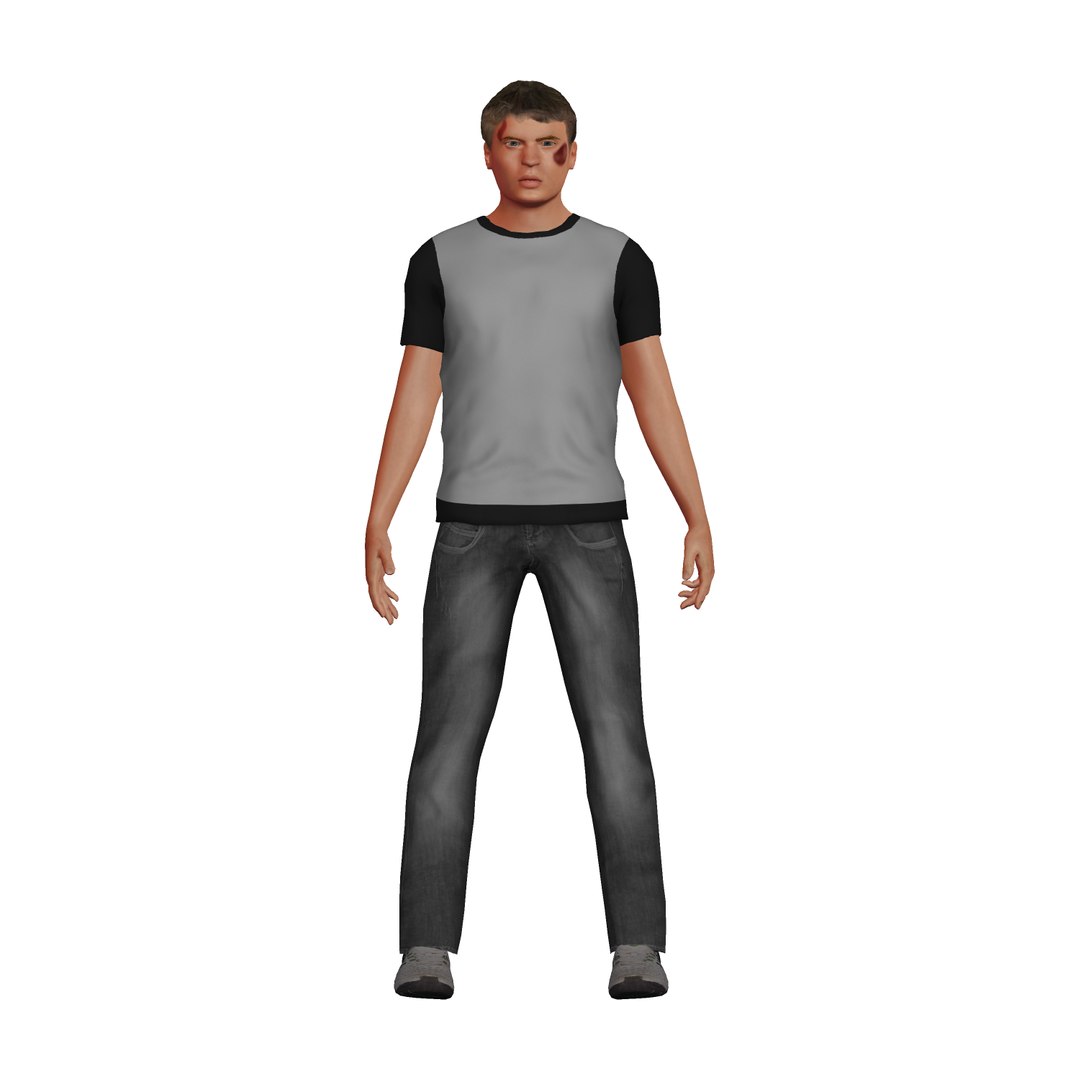 3D Adult Man Injured Character - TurboSquid 1651043