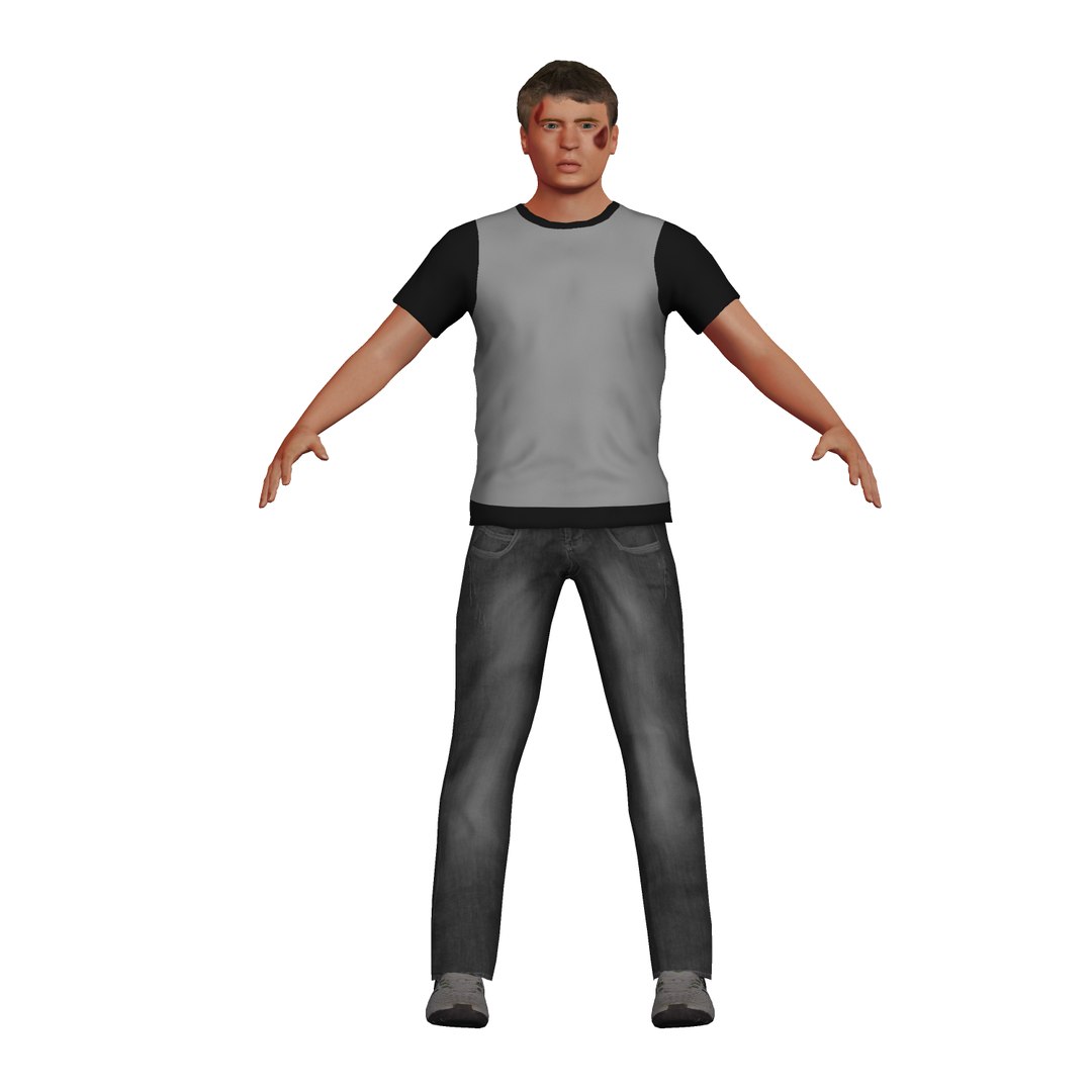 3D adult man injured character - TurboSquid 1651043