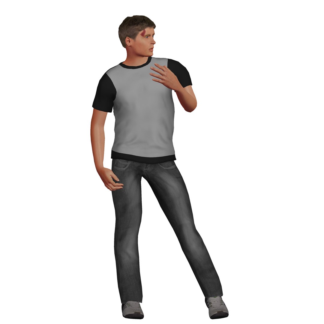3D Adult Man Injured Character - TurboSquid 1651043
