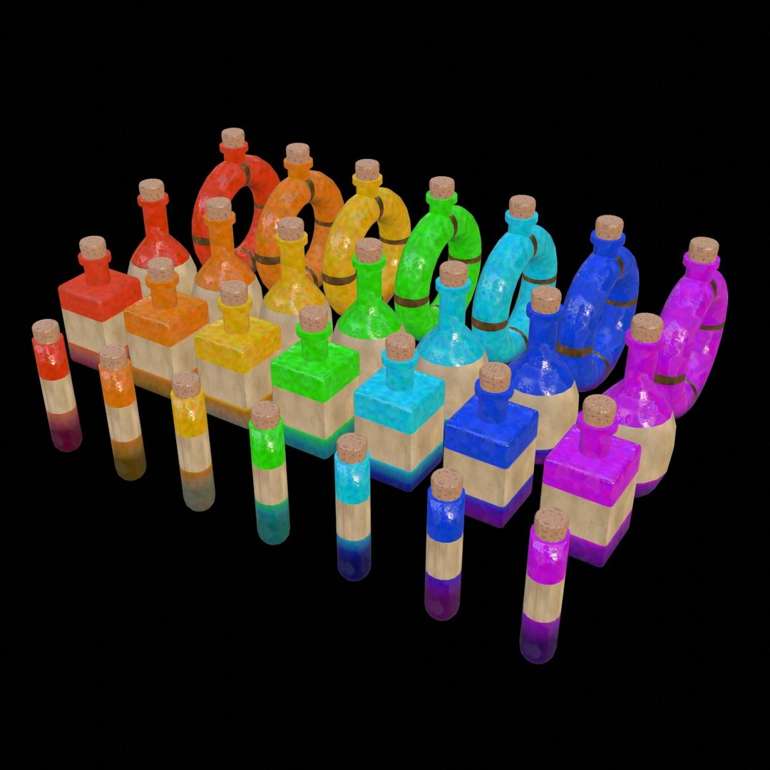 modelo 3d Stylized RPG Magic Potions - TurboSquid 2078054