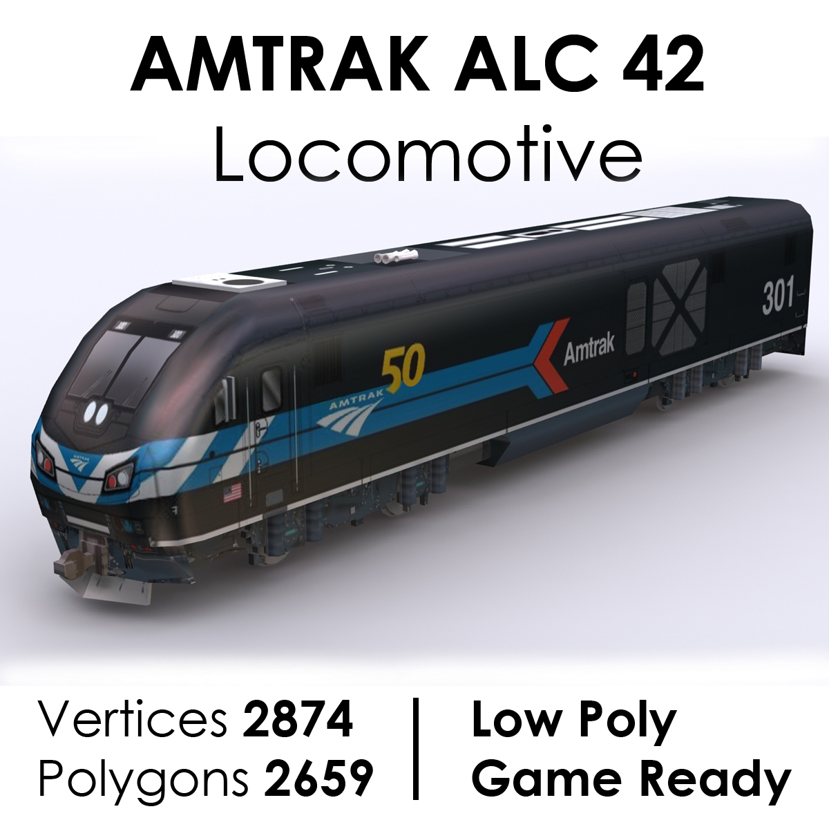 Amtrak ALC 42 Locomotive 3D - TurboSquid 1824759
