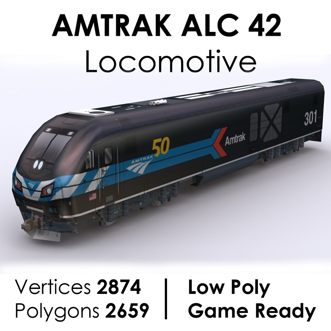 Amtrak ALC 42 Locomotive 3D - TurboSquid 1824759