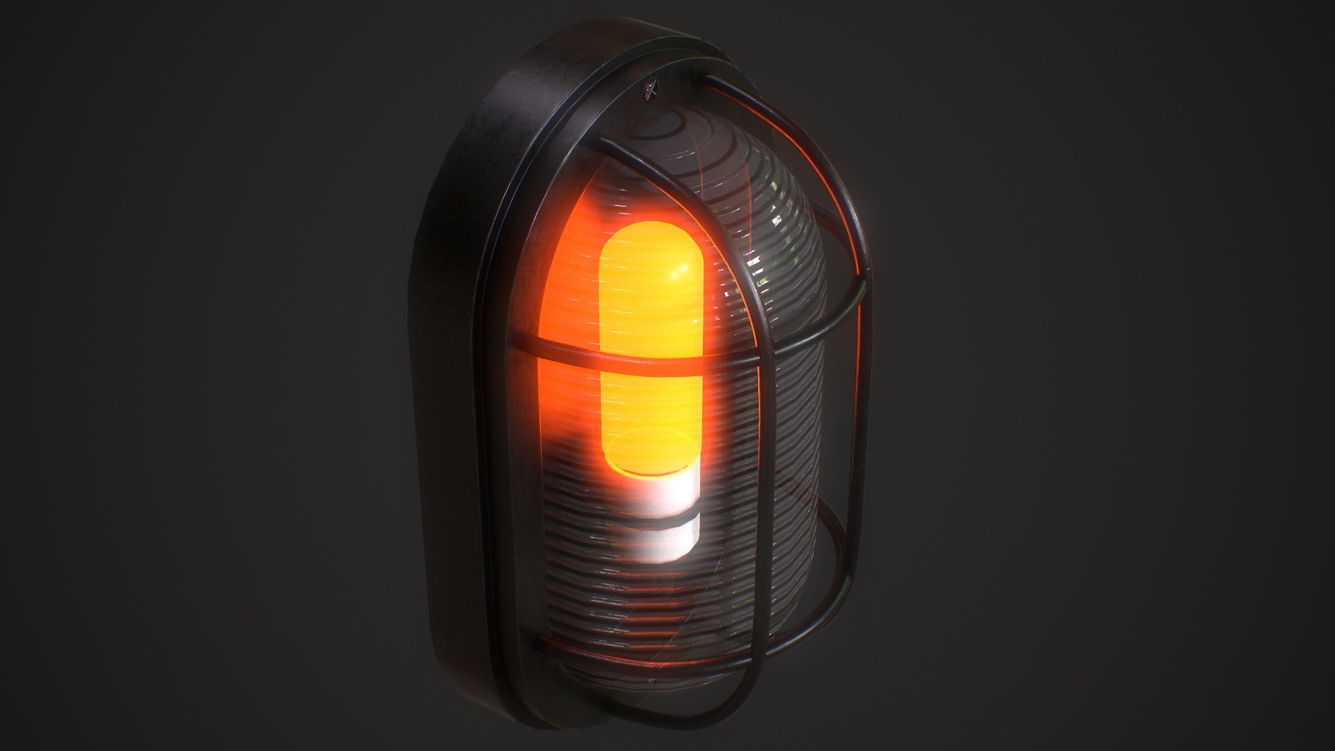 3D Industrial Bulkhead Wall Light Model - TurboSquid 2147897