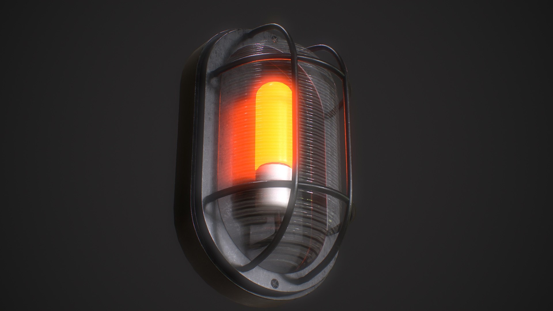 3D Industrial Bulkhead Wall Light Model - TurboSquid 2147897