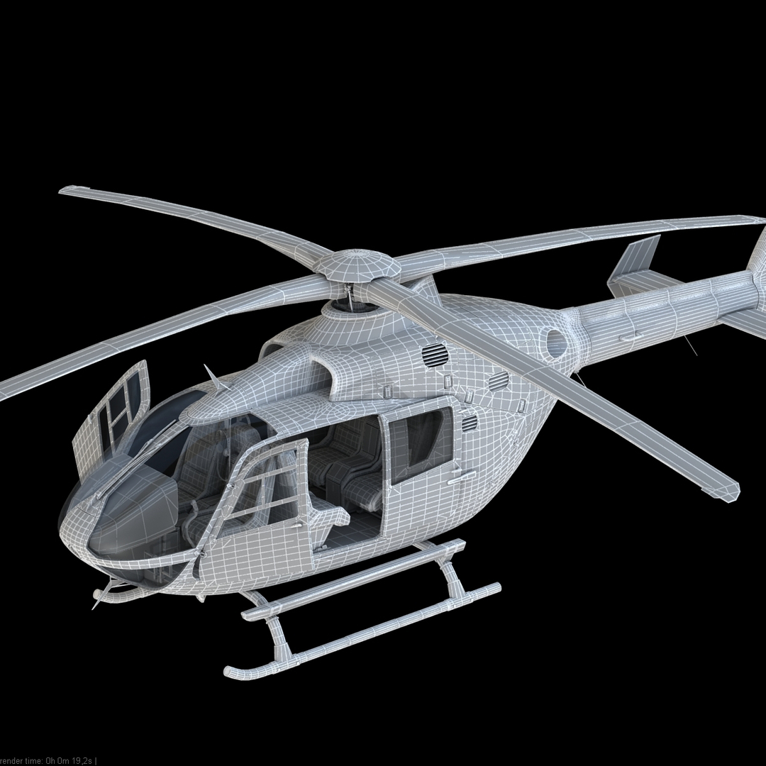 3d Model Eurocopter Ec 135 Black