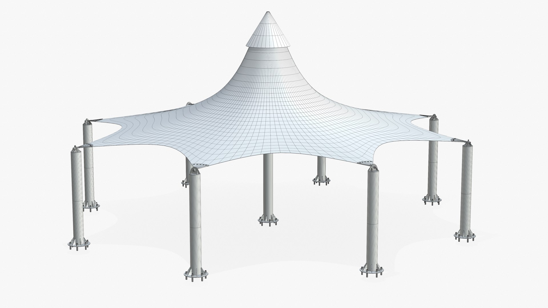 Tensile Structures Conical Model - TurboSquid 1827423