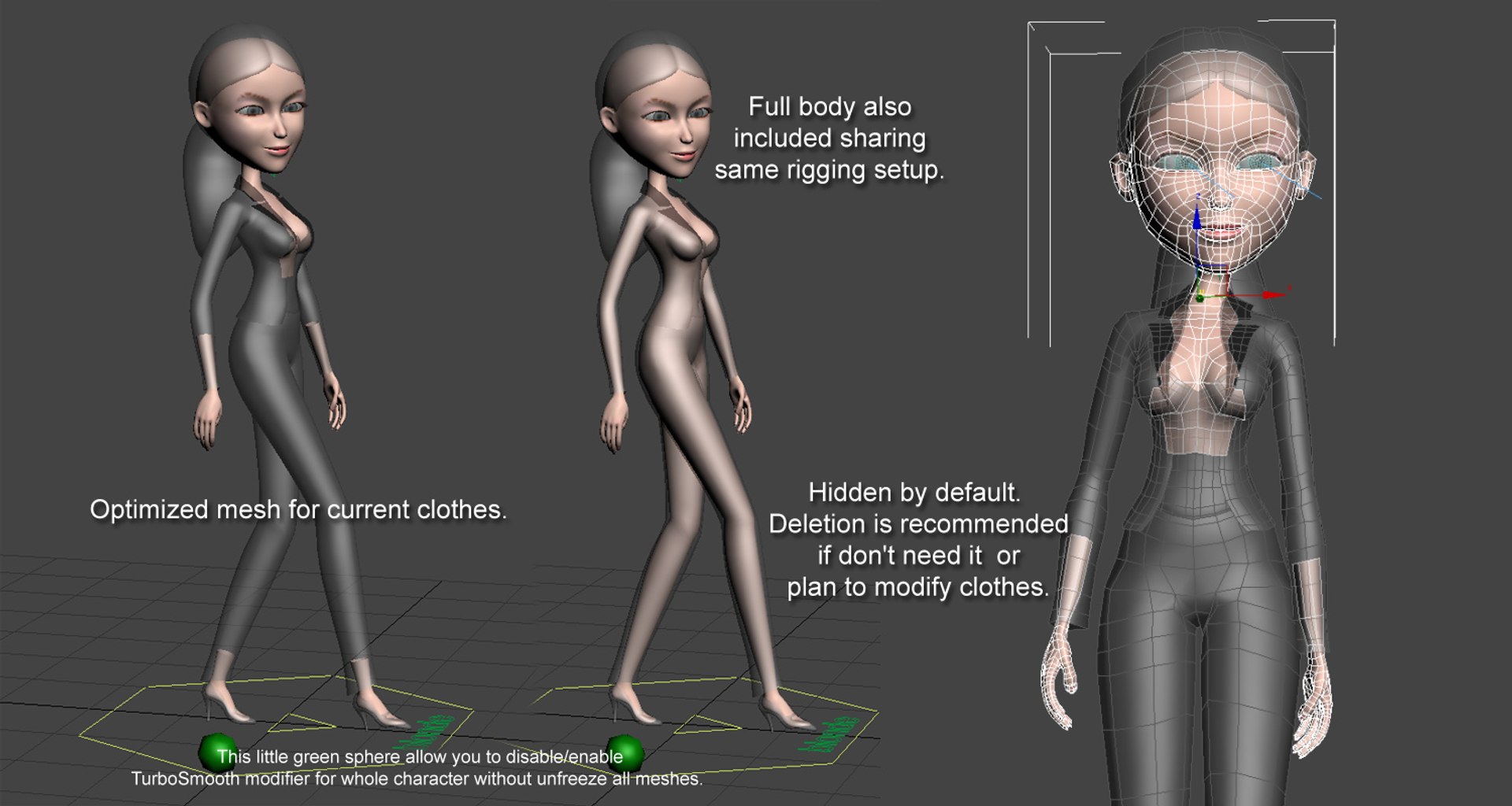 3d model blond business woman cartoon