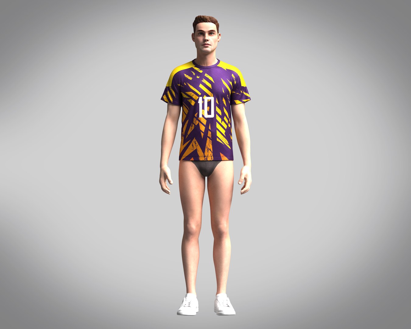 Soccer Dark Purple with multi color Jersey Player-10 3D model ...