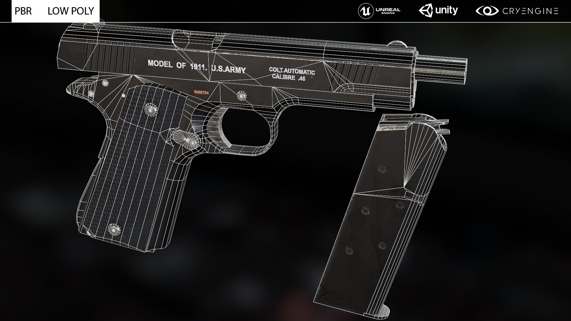 3D 1911 Colt Pbr Ready Model - TurboSquid 1539776