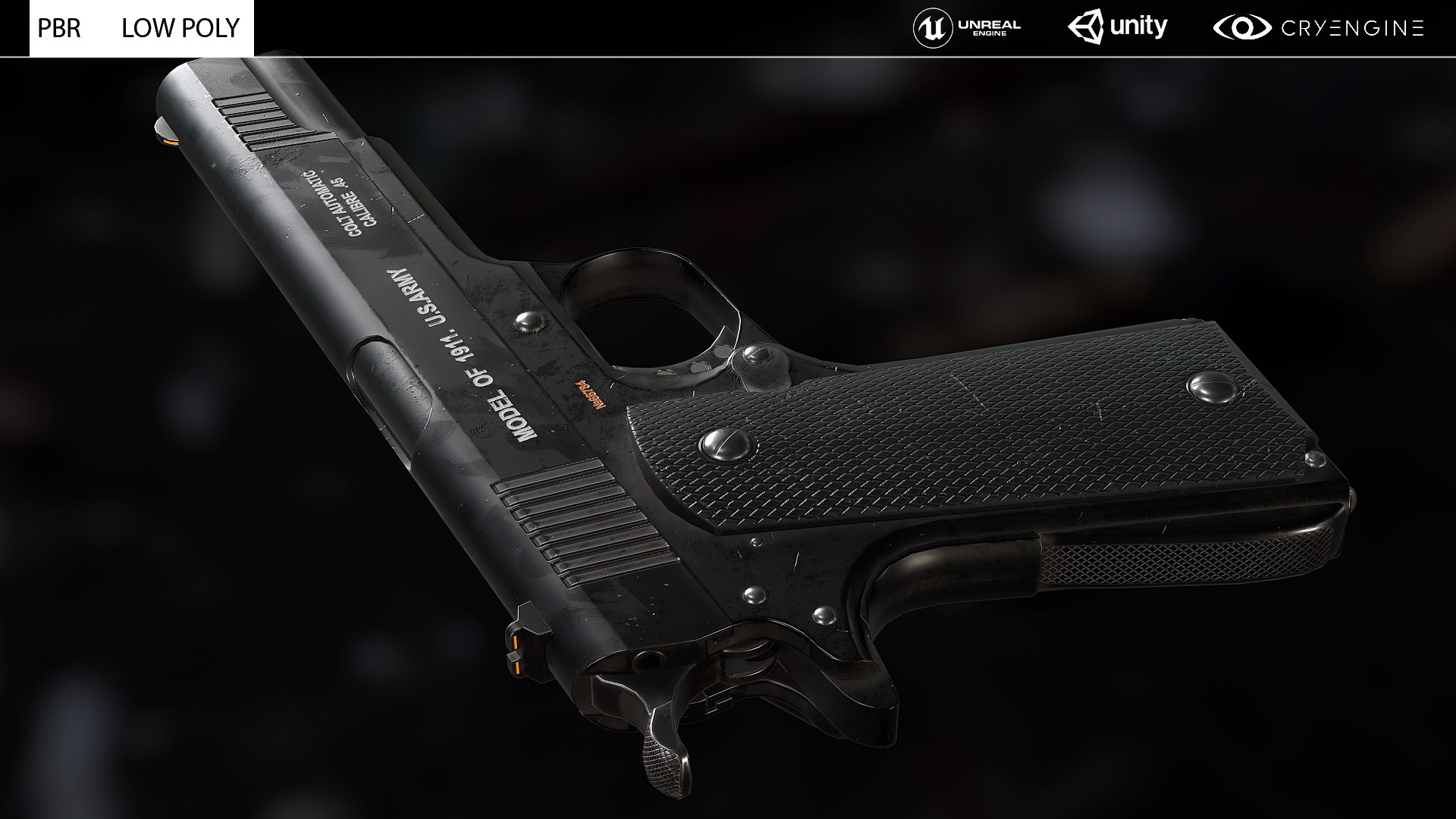 3D 1911 Colt Pbr Ready Model - TurboSquid 1539776