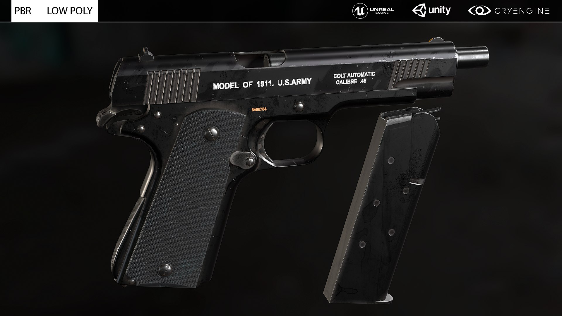3D 1911 Colt Pbr Ready Model - TurboSquid 1539776