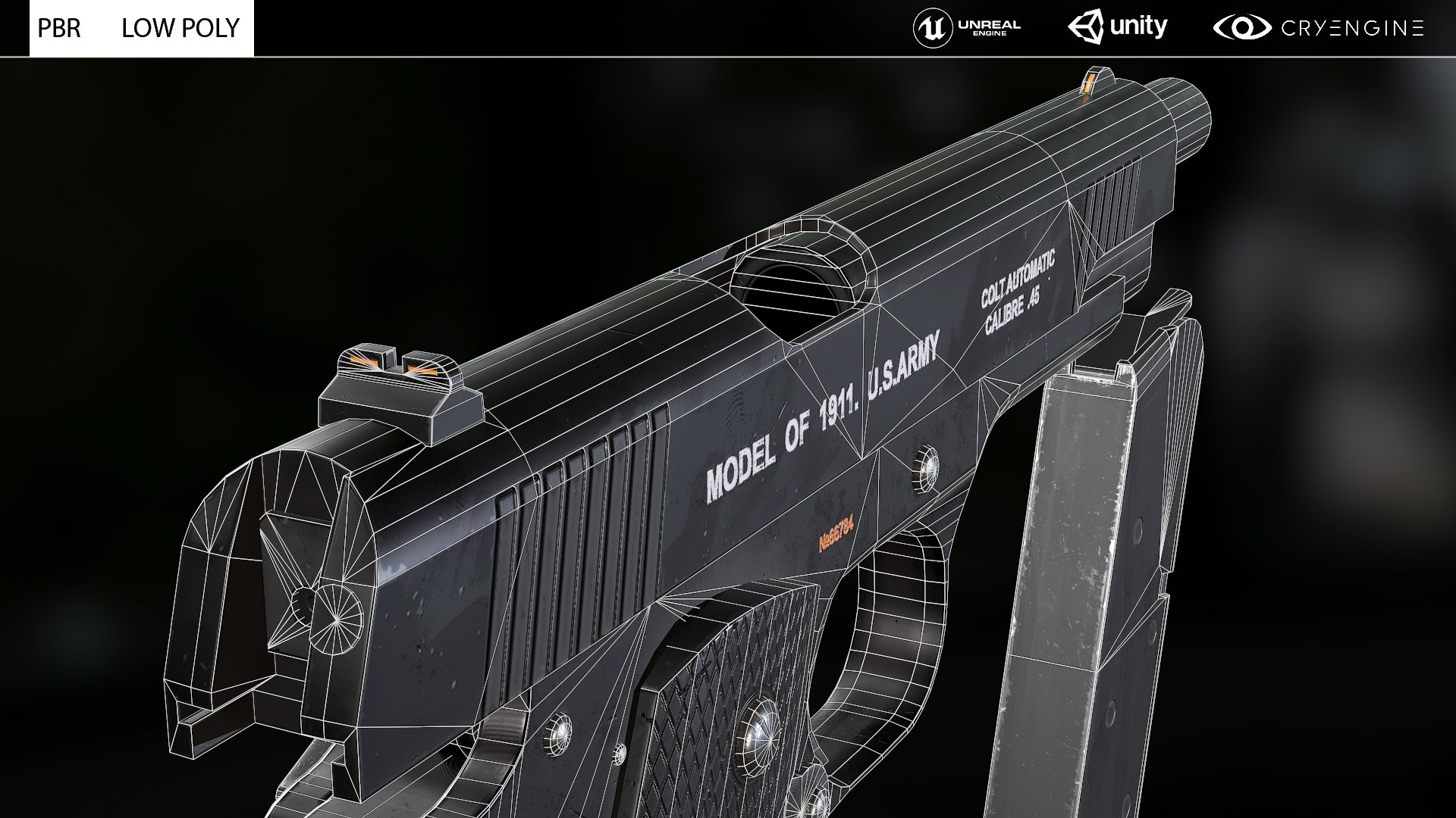 3D 1911 Colt Pbr Ready Model - TurboSquid 1539776