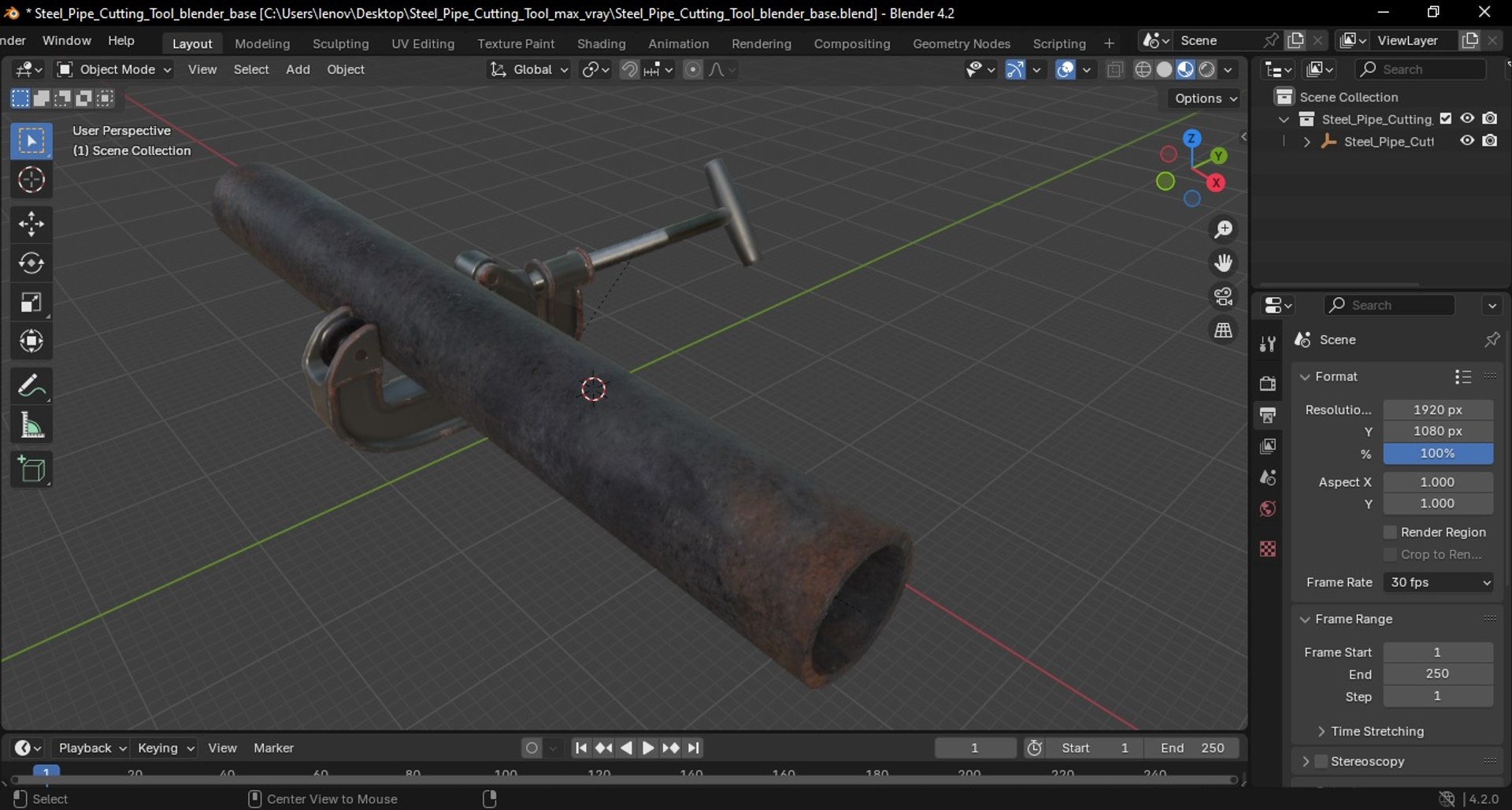 Steel Pipe Cutting Tool 3D Model - TurboSquid 2413723