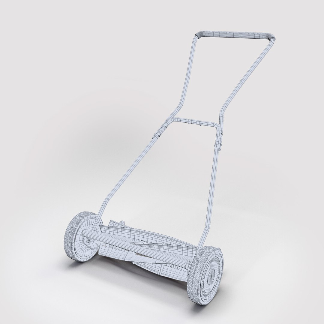 reel mower 3d model