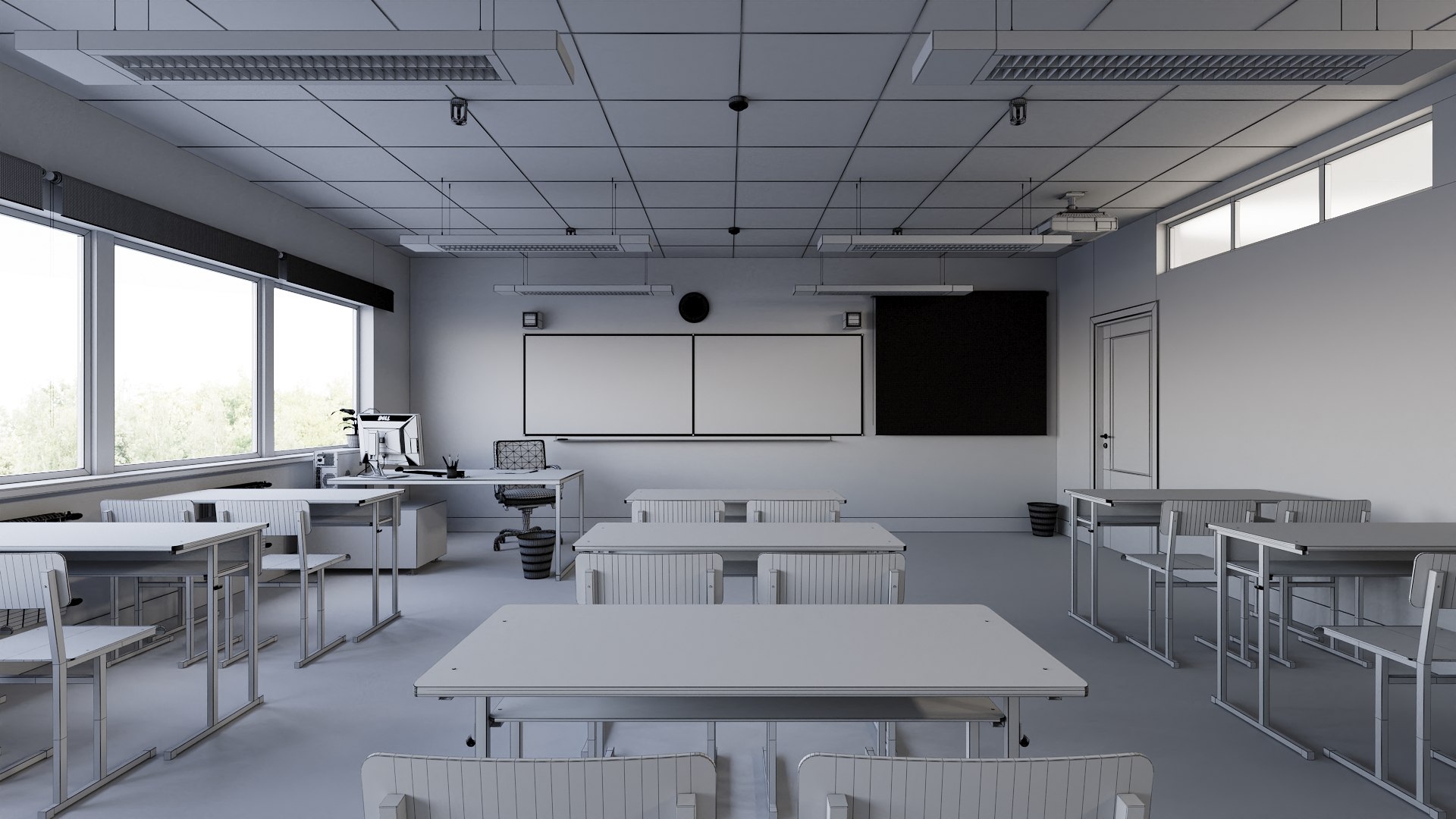 Classroom School Scene 3D Model - TurboSquid 1627126