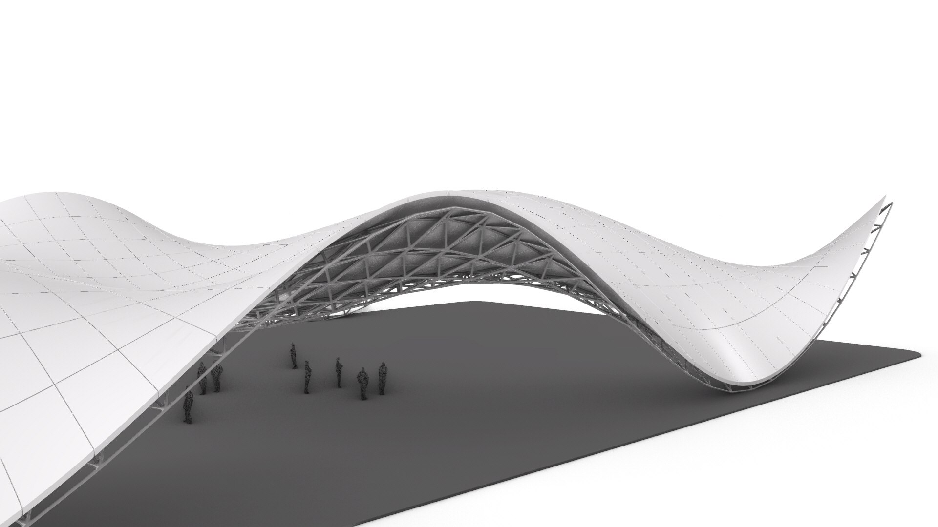 3D Wavy Truss Structure - TurboSquid 2172551