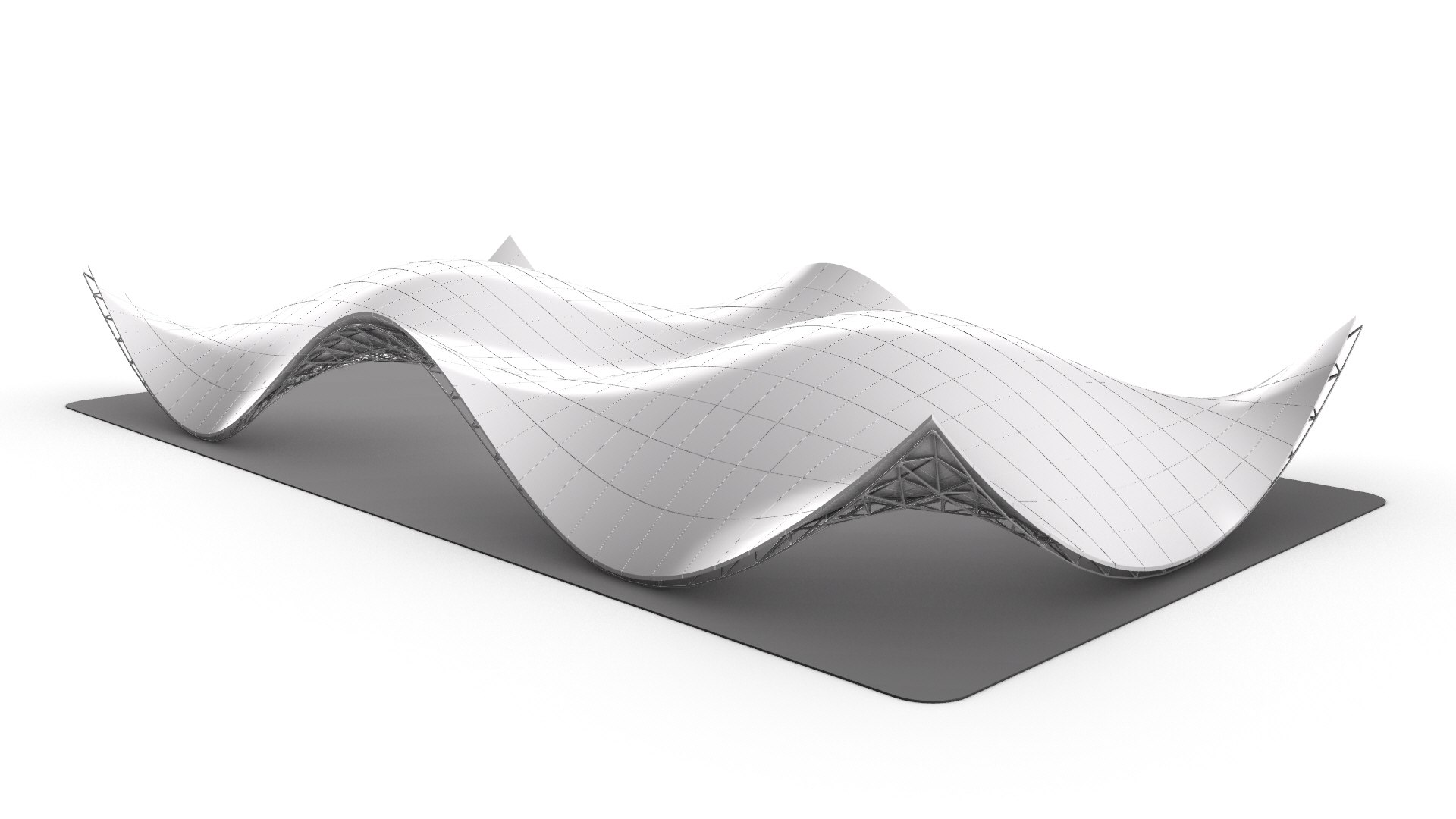 3D Wavy Truss Structure - TurboSquid 2172551