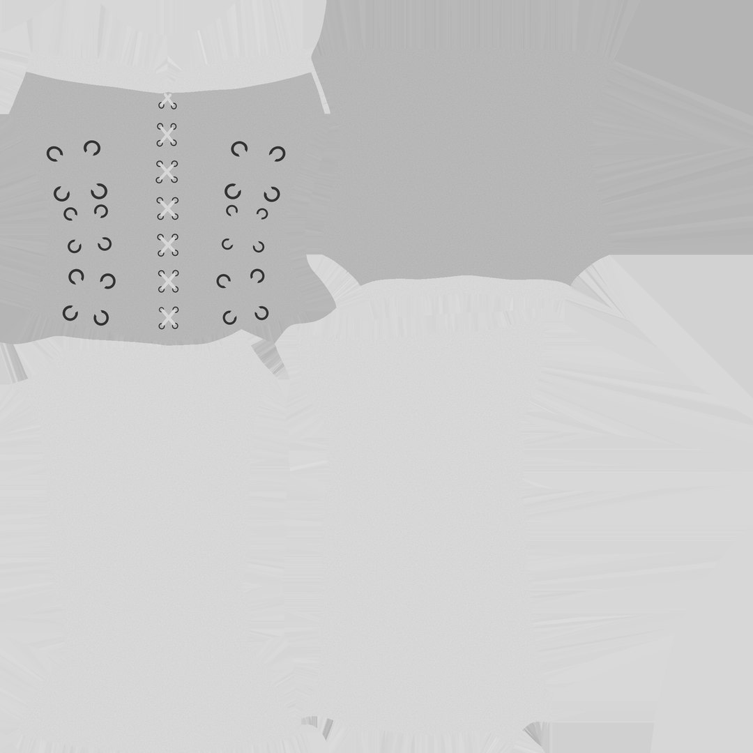 Long Sleeves Off Shoulder Laces Up Dystopian Black Corset Top 3D Model ...