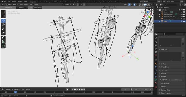 3D electrical wire poles with pbr textures - TurboSquid 1848518