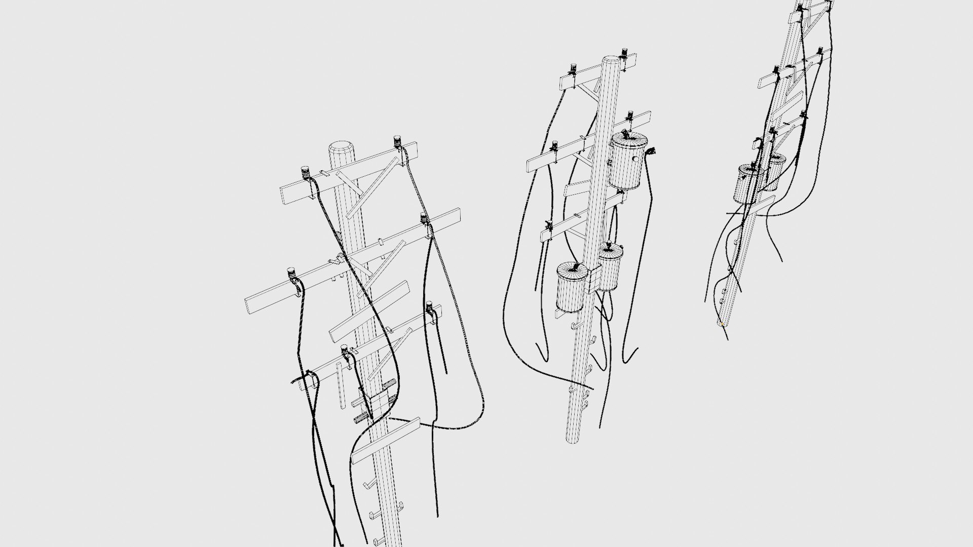 3D Electrical Wire Poles With Pbr Textures - TurboSquid 1848518