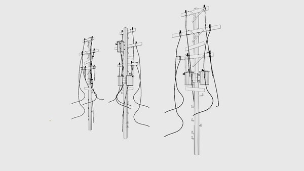 3D electrical wire poles with pbr textures - TurboSquid 1848518