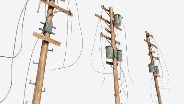 3D electrical wire poles with pbr textures - TurboSquid 1848518