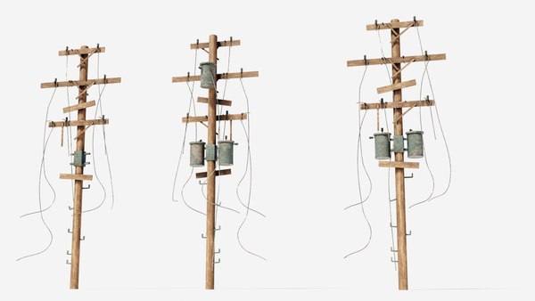 3D electrical wire poles with pbr textures - TurboSquid 1848518