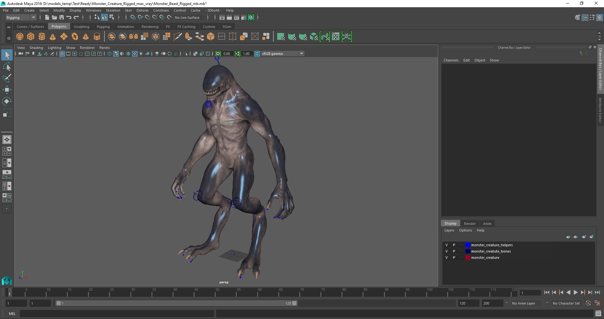 3D Monster Beast Rigged for Maya - TurboSquid 1725161