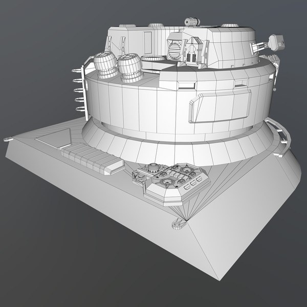 low-poly heavy plasma turret 3d model