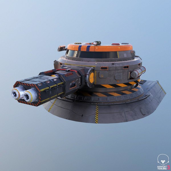low-poly heavy plasma turret 3d model