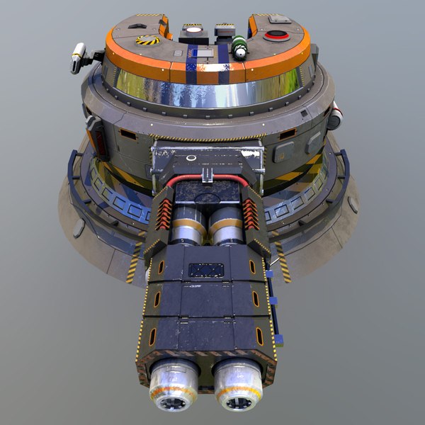 low-poly heavy plasma turret 3d model